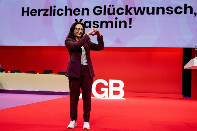 Gewerkschaften: DGB-Chefin Fahimi mit großer Mehrheit bestätigt